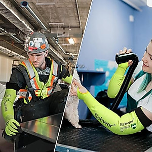 Schwer AIR-SKIN Arm Sleeves S901 for Thin Skin and Bruising, ANSI A6 Cut Resistant Arm Protectors for High Risk Work, UPF50+ UV Protection Cooling Farmer Sleeves for Gardening, Lightweight, Breathable