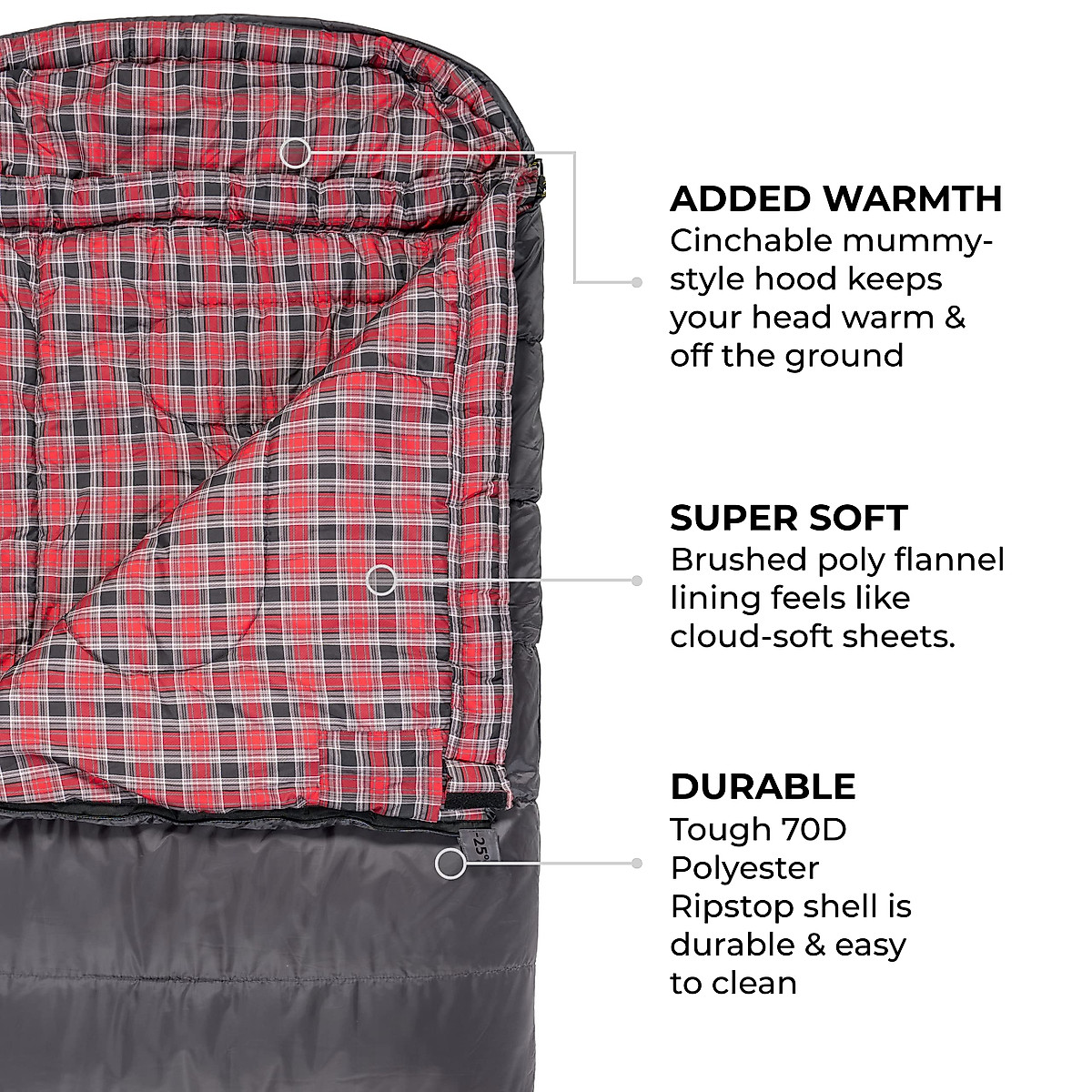 TETON Sports Celsius XL -25F Sleeping Bag; Cold Weather Sleeping Bag; Great for Family Camping; Free Compression Sack, Grey