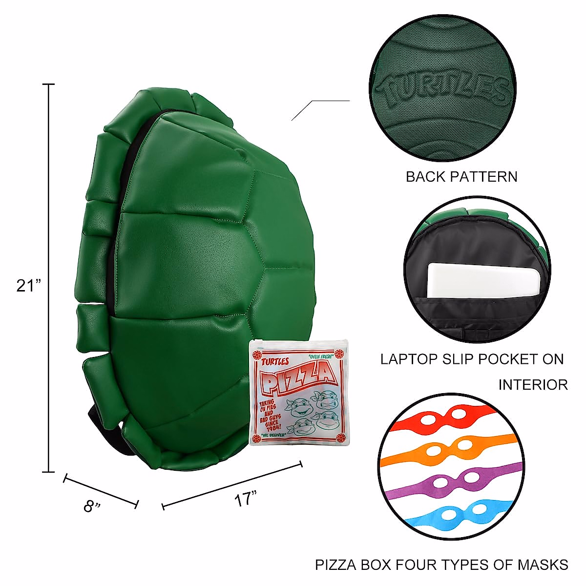 Teenage Mutant Ninja Turtles Shell Backpack With Character Masks