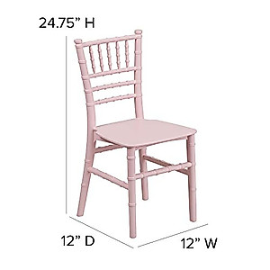 Flash Furniture Child’s Pink Resin Party and Event Chiavari Chair for Commercial & Residential Use