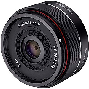 Samyang SYIO35AF-E 35mm f/2.8 Ultra Compact Wide Angle Lens for Sony E Mount Full Frame, Black