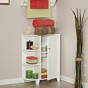 RiverRidge Floor Cabinet with Side Shelves, White