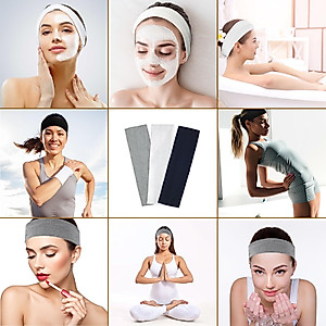 Fecawd 3PCS Headbands for Women Non Slip Elastic Sweat Hairbands Fashion Sports Hair Bands Soft Cloth Fabric Stretchy Headband for Workout Yoga Running