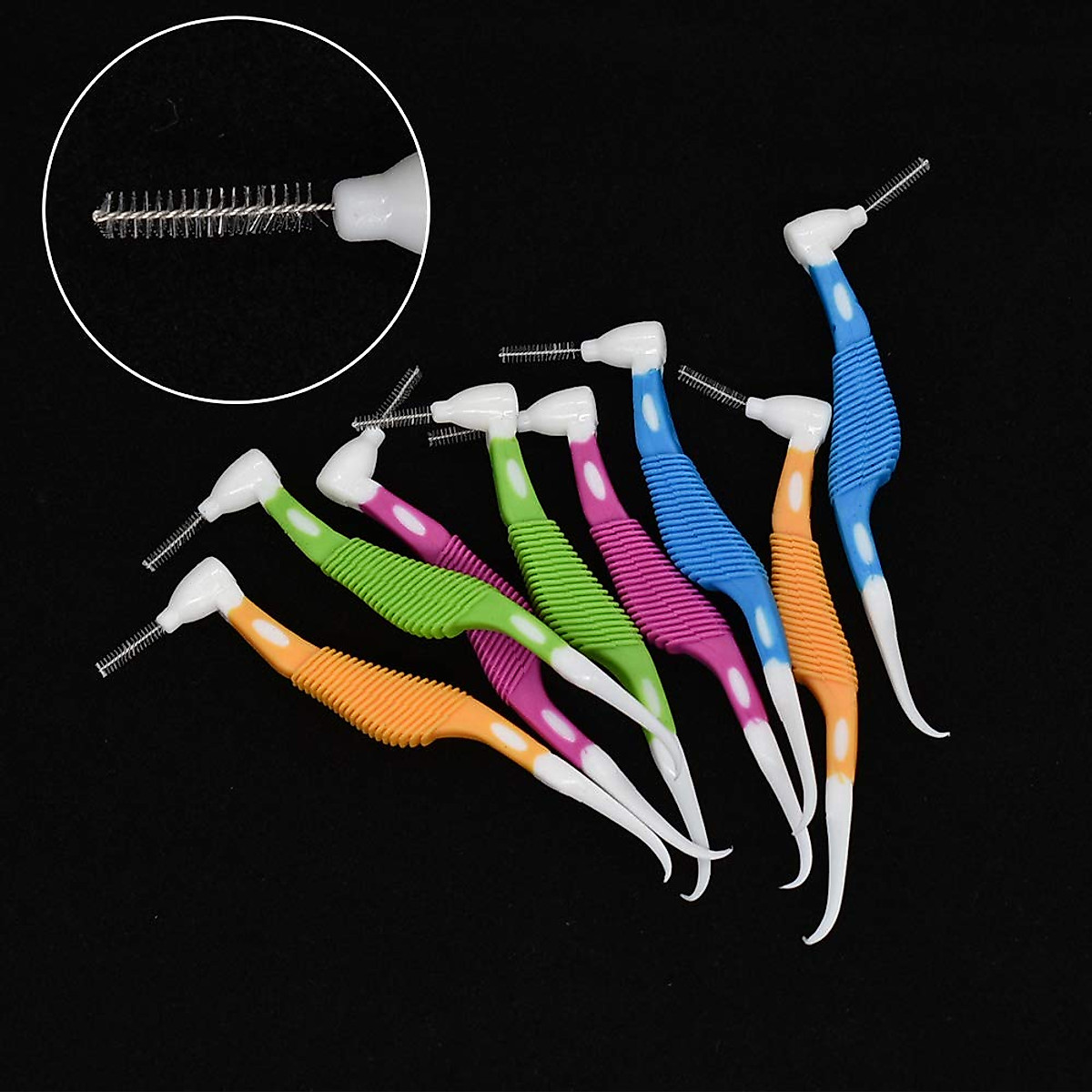 Angzhili 10 pcs Orthodontic Interdental Brush Mini Brush with Toothpick,Tooth Cleaning Tool