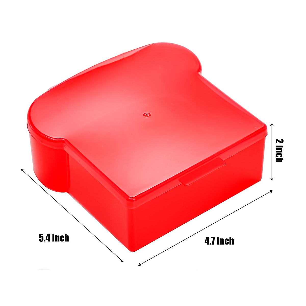 Nicunom 8 Pack Sandwich Containers, 20 Oz Toast Shape Sandwich Box Food Grade PP Lunch Boxes, Sandwich Storage Containers for Snack Meal Prep, Microwave & Freezer Safe, 4 Color