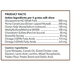 Vet's Best Hip & Joint Soft Chew Dog Supplements | Formulated with Glucosamine & Chondroitin to Support Dog Joint & Cartilage Health | 30 Day Supply