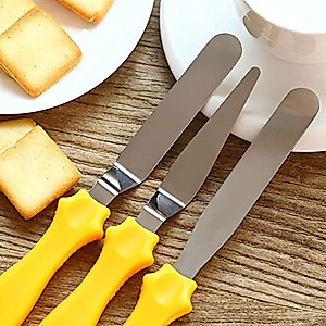 Offset Angled Cake Icing Spatula Knives - Set of 3 Stainless Steel Decorating and Baking Supplies - 6", 8" & 10" (3)