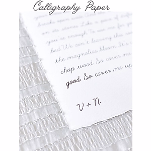 Handmade White Deckle Edge Blank Paper - 5x7 Inch Package of 50 - Mixed Media Loose Leaf Paper for Postcards, Invitations, Crafts and Announcements - Thick 150 GSM