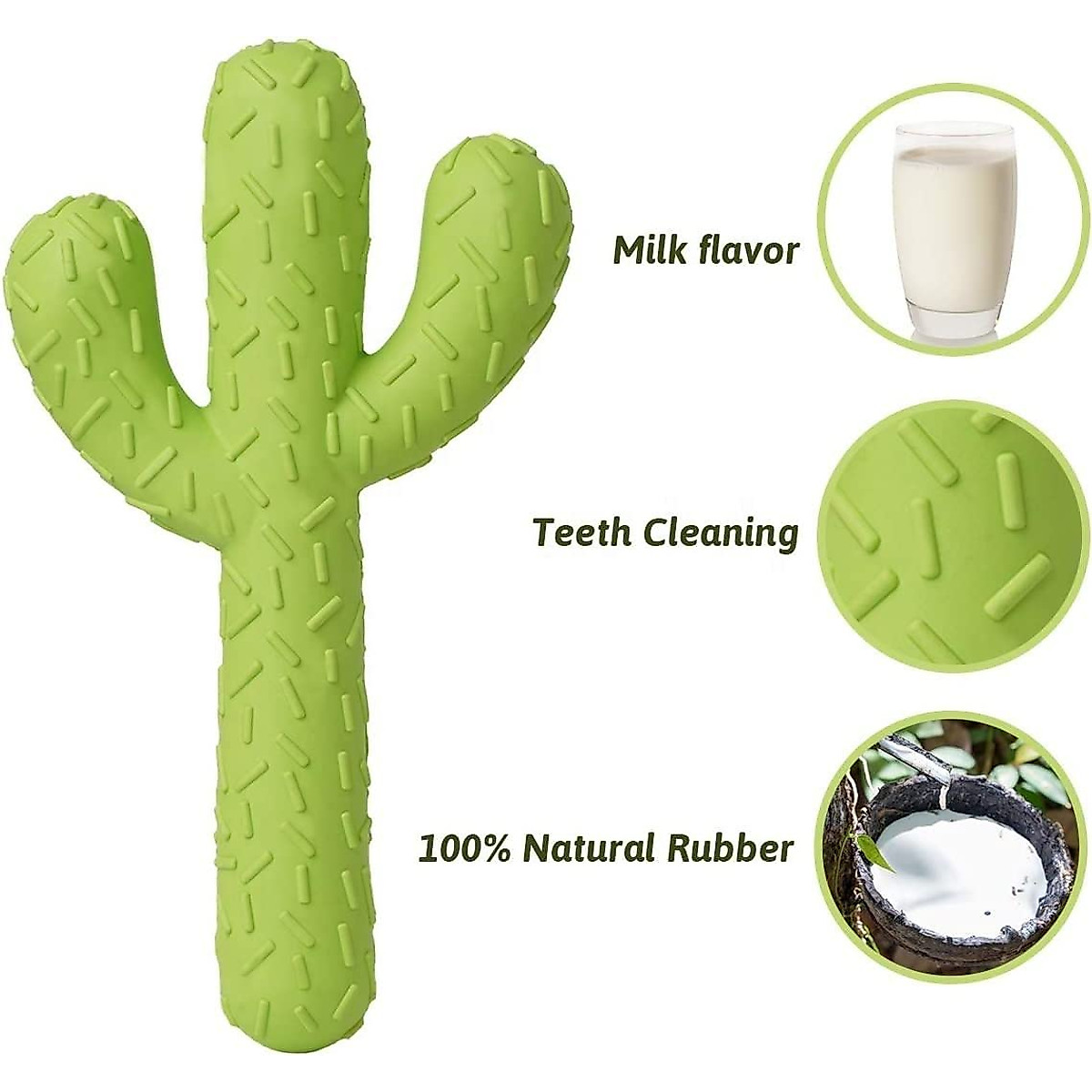 Southern Home Farm Dog Desert Durability: Durable Cactus Natural Rubber Dog Toy for Endless Fun! Cactus Super Tough Dog Toys for Small/Medium/Large (Green)