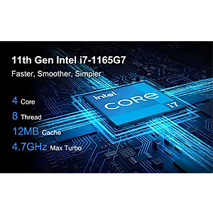 Intel NUC 11 Pro NUC11PAHI7 Performance Mini Desktop Computer/Mini PC/HTPC,Intel Core i7-1165G7 Processor Upto 4.7 GHz Turbo,4 Cores,8 Threads,Intel Iris Xe Graphics, 16G RAM+512G SSD