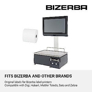 Bizerba Receipt Rolls 2.8" (70mm) Thermal Receipt Paper Rolls, 1.6" (40mm) Core. Pack of 30 Thermal Paper Rolls for Weighing Machines with Thermal Label Printer