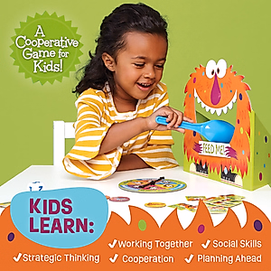 Peaceable Kingdom Feed The Woozle Cooperative Game for 2 to 5 Kids Ages 3+ - Learn Social Skills While Completing Physical Challenges