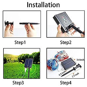 Solar American Flag Lights, Independence Day Decorations 2-in-1 Solar Powered & Plug in US Flag Lights 420 LED 8 Modes Waterproof Flag Lights for July 4th Independence Day, Garden, Yard Decorations