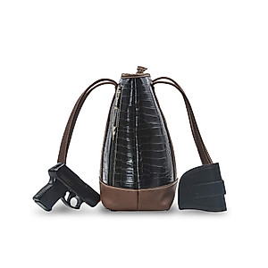 Goson Premium Crocodile Embossed PU Faux Leather Concealed Carry Purse Tote