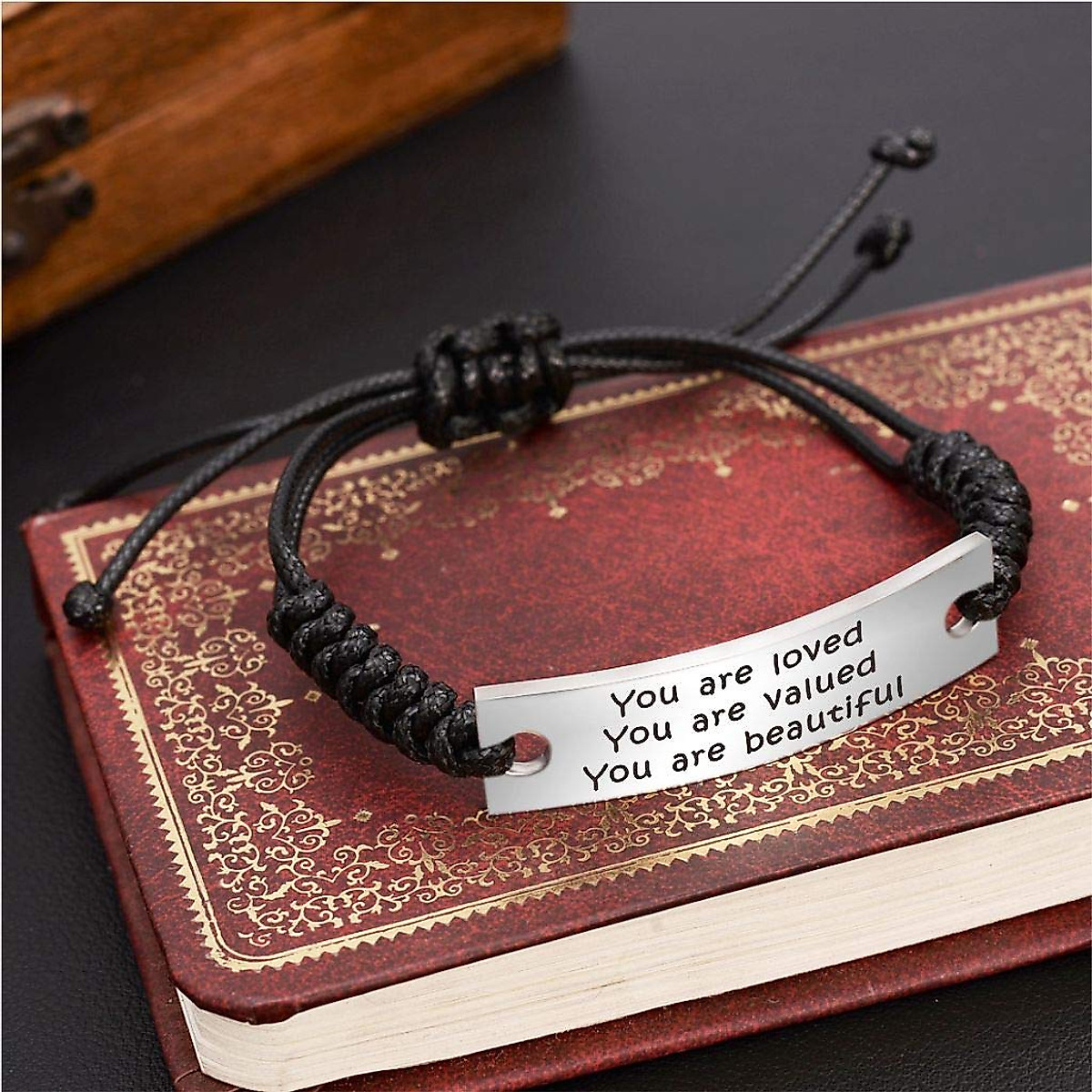 ABNTY Inspirational Gifts for Women Bracelet, You Are Love You Are Valued You Are Beautiful, Inspirational Bracelet