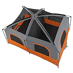 CORE 10 Person Tent | Large Multi Room Tent for Family | Included Tent Gear Loft Organizer| Portable Cabin Huge Tent with Carry Bag for Outdoor Car Camping