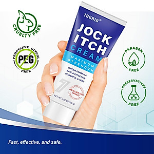 Top-Notch Jock Itch Cream, Jock Itch, Jock Itch Cream Extra Strength for Men & Women, Itchy Balls Cream, Yeast Infection Treatment for Men & Women, Itch Cream - Powerful and Fast - 60g