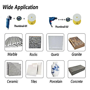 16 Packs Dry Diamond Polishing Pads Set, 4 Inch Dry/Wet Granite Bufffing Pad for Marble Quartz Concrete Stone Tiles - High Temperature Resistance Sanding Kit for Grinder Polisher Drill