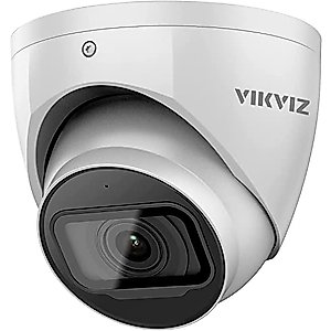 Starlight 4MP IP Camera PoE 2.8mm, Outdoor Turret Security Camera with Built-in Mic, Human/Vehicle Detection,IR 164fts Night Vision, IP67 Weatherproof, CCTV Surveillance System,SD Card Slot（256GB）