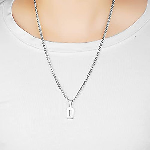 Number Necklace for Boy Silver Athletes Number Chain Stainless Steel Charm Pendant Personalized Sports Jewelry for Men Basketball Baseball Football(3)