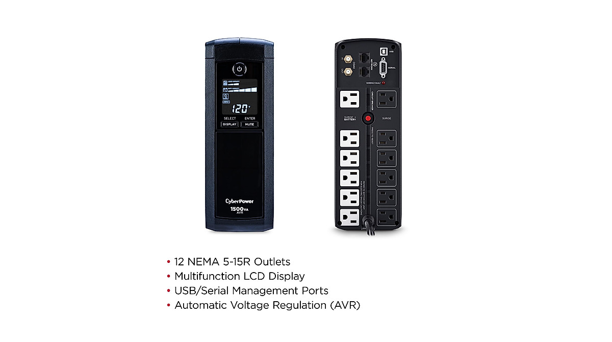CyberPower CP1500AVRLCD UPS - Reliable Power & Surge Protection
