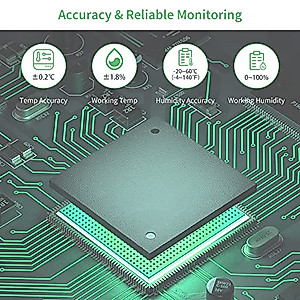 WiFi Temperature Sensor 3 Pack, Diivoo Remote Thermometer Compatible with Alexa, Wireless Humidity Monitor with App Notification Alert, Smart Hygrometer Meter for Home, Pet, Indoor