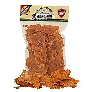 Green Butterfly Brands Chicken Jerky - Dog Treats Made in USA Only - 1 Ingredient: USDA Grade A Chicken Breast - No Additives or Preservatives - Grain Free Snack, All Natural Premium Strips, 8 Ounces