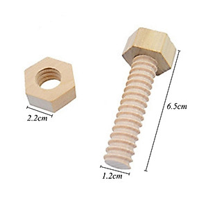 Milageto Wooden Toy Nuts and Bolts Kids Child Baby Preschool