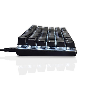 Qisan Gaming Keyboard Mechanical Wired Keyboard Blue Switch Backlight Keyboard 82-Keys Extreme Simple Design Black