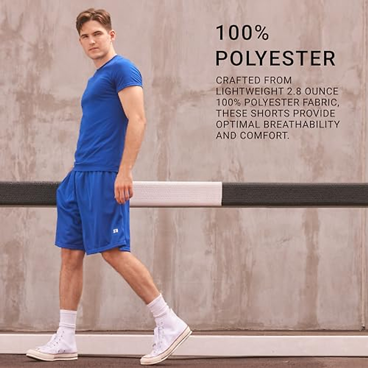 Russell Athletic Mens Mesh Pocket Short, Black, X-Large US