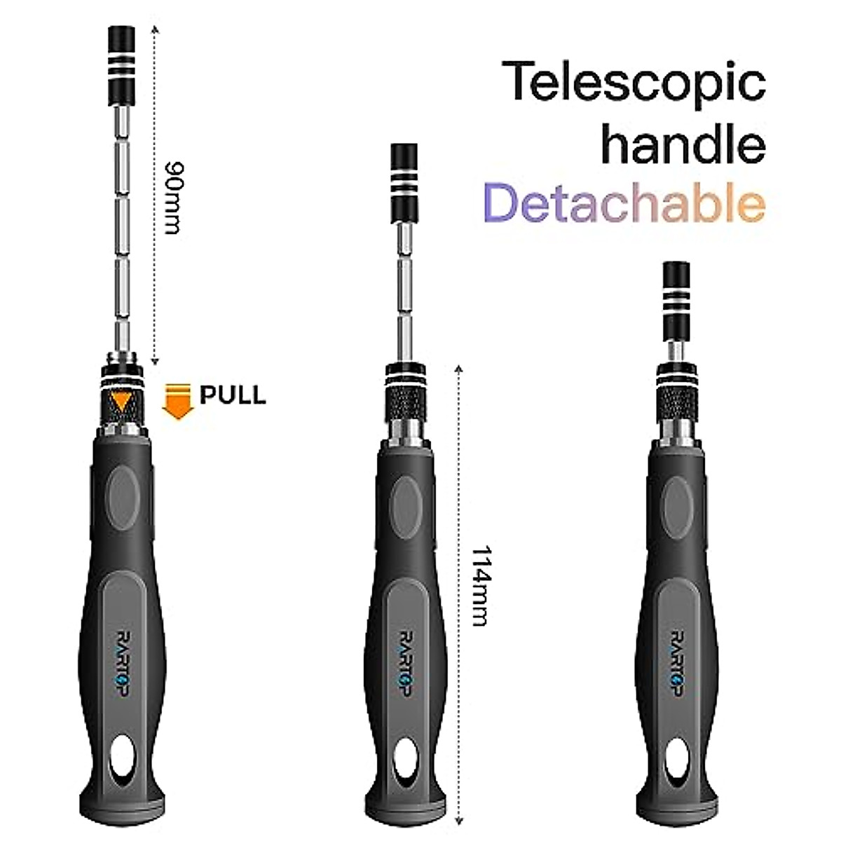 RARTOP Screwdriver Set - Small Screwdriver Set with 30Pcs Precision Screwdriver Bits, Mini Phillips Slotted Hex Star Torx Bits for Watch, Glasses, Cell Phone, Switch, Laptop and Electronics Repair
