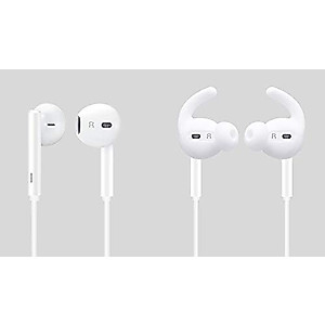 Zotech 3 Pairs AirPods Ear Hooks Cover Earbuds Tips Compatible with Apple AirPods 1 & AirPods 2 or EarPods (White)