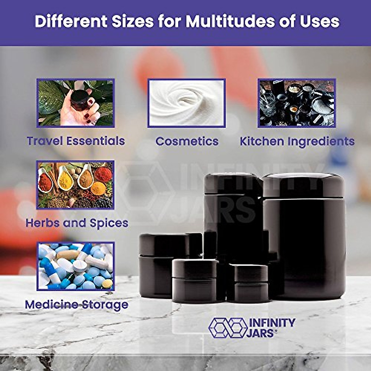 Infinity Jars Screw Top Gift Pack 5 ml-250 ml