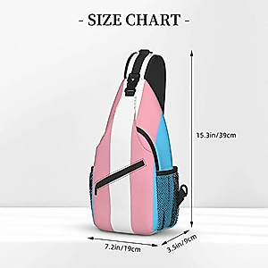 Transgender Flag Sling Backpack Crossbody Chest Bag Daypack for Hiking Travel