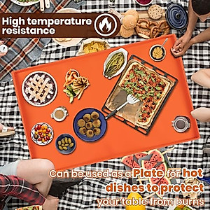 Velway 28" Silicone Griddle Mat for Blackstone - Upgraded Full-Edge Heavy Duty Griddle Mat Cover - Protect Grill from Dust, Rust, Leaves - All Season Protective Cover for Blackstone Grill (Orange)