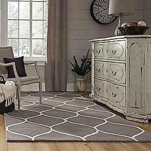 Momeni Rugs Newport Collection, 100% Wool Hand Tufted Loop Cut Contemporary Area Rug, 9' x 12', Grey