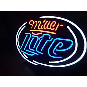 42X32cm M lite Real Glass Neon Signs Home Gifts Beer Bar Pub Recreation Room Man cave Decoration Game Lights Windows Garage Wall Signs (White)