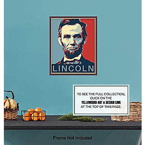 Abraham Lincoln Poster - Abe Lincoln Patriotic Wall Decor for Office, Home, Living Room, Den - Abraham Lincoln Gifts for Patriots, Republicans, Conservatives, Democrats, Liberals - USA US Wall Art