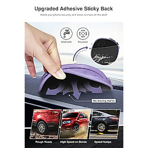 Loncaster Car Phone Holder, Car Phone Mount Silicone Car Pad Mat for Various Dashboards, Slip Free Desk Phone Stand Compatible with iPhone, Samsung, Android Smartphones, GPS Devices More (Purple)