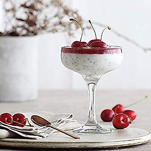 lav Coupe Cocktail Glasses Sets - Champagne Coupe Glasses with Colored and Cleared Rims 8 oz Set of 6- Manhattan & Martini Glasses for Cocktails, Mothers Day Gifts - Made in Europe