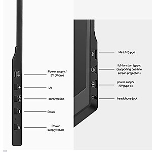 13.3 Inch Gaming Monitor, Portable Monitor Full HD 1080P Multiple Display Modes HDR Technology for Computer for Mobile Phone for Laptop 