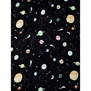 Loulou Lollipop Soft Baby Swaddle Blanket Muslin Wrap Receiving Blanket for Newborn to Toddler Girl and Boy, Large 47” by 47” - Planets…