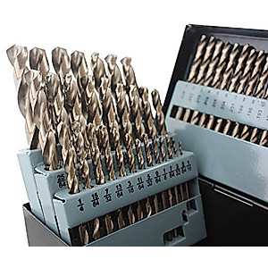 Accusize Industrial Tools M35-H.S.S. Plus 5% Cobalt 115 Pc Professional Drill Bit Set, 135 Deg Split Point, 3-in-1, 1/16-1/2'', Number 1 to 60, A to Z