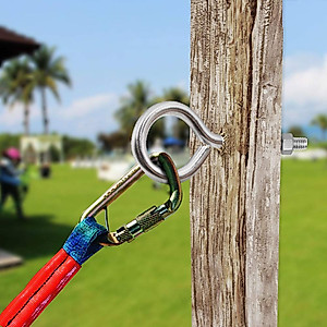 Stainless Steel Eyebolts with Nuts,4 Pcs 3/8 x 5 inch Long Heavy Duty Threaded Eye Bolts for tie-Downs, Lifting and securing Cables Wires