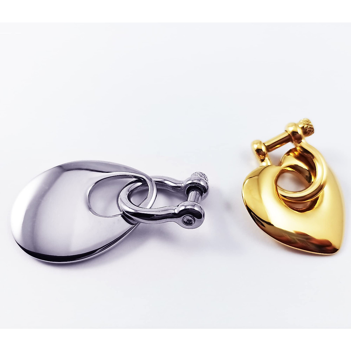 DEWGEM Dangle Ear Gauges Hangers for Ear Tunnels Ear Weights Replace Tapers and Spirals Ear Stretching Kits Dangle Gauges Ear Plugs for Women Size 6G(Silver & Teardrop)