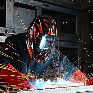 WELDSAMURAI Welding Helmet Auto Darkening, Large Viewing Screen True Color Welding Hood with 4 Arc Sensor, Wide Shade 4/5-8/9-13 for TIG MIG Arc Weld Grinding Welder Mask