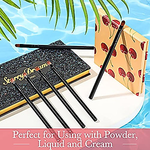 Patelai 48 Pcs Flat Makeup Brushes Flat Lip Concealer Brushes Small Portable Eyebrow Brush Concealer Makeup Brush Synthetic Lip Brush Beauty Makeup Tool for Concealing Blending Setting Buffing(Black)