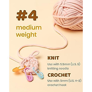 Craftori EZYarn - Crochet & Knitting Yarn for Beginners - Easy-to-See Stitches Cotton Nylon Blend Medium #4 Yarn (200g)