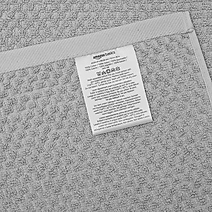 Amazon Basics Odor Resistant Textured Bath Towel Set - 6-Pieces, Cotton, Light Gray