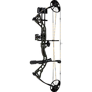 DIAMOND ARCHERY Infinite 305 Adjustable Fully Accessorized Hunting Compound Bow - 7-70 LBS Draw Weight, 19"-31" Draw Length, 305 FPS, Right Hand, Green Country Root